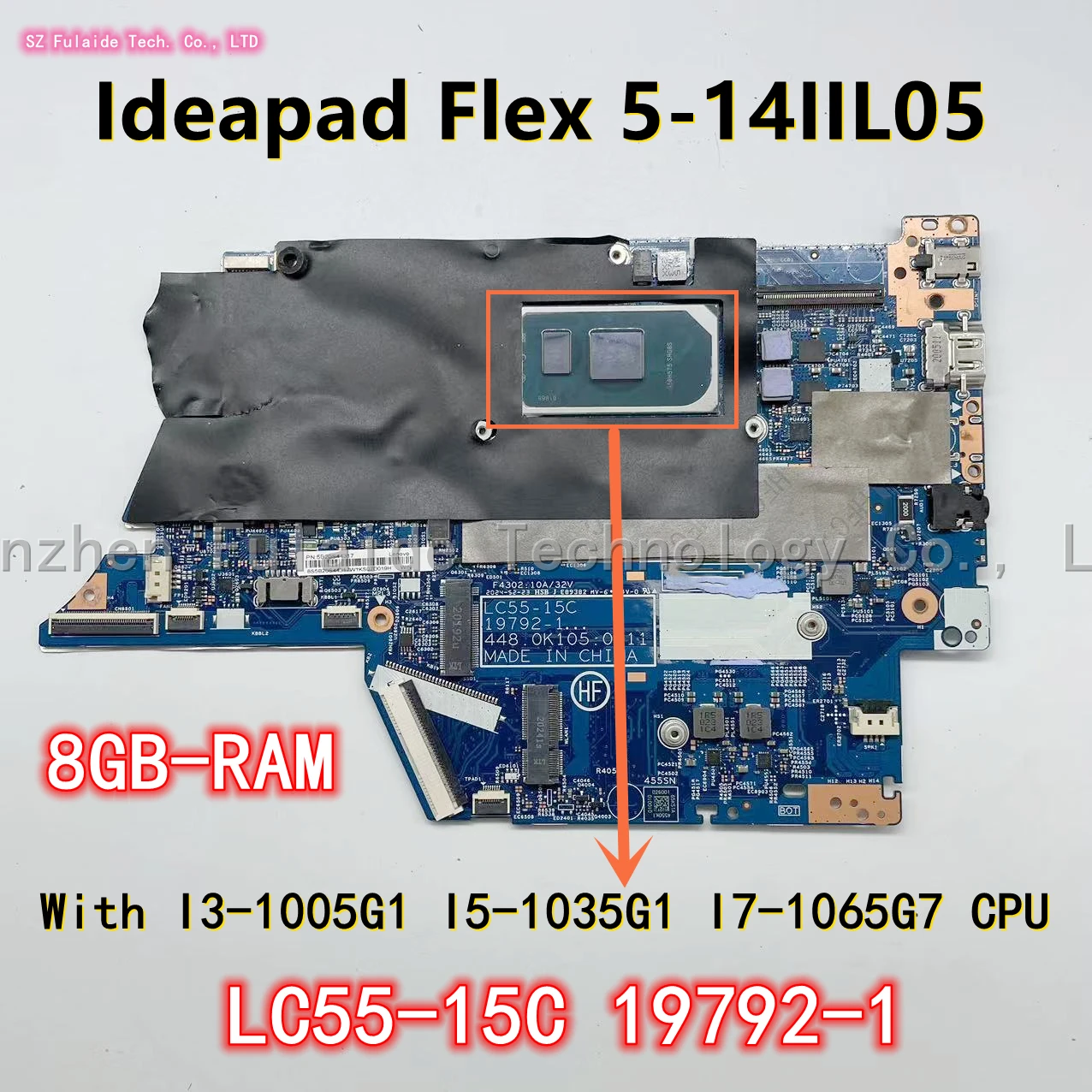 LC55-15C 19792-1 For Lenovo Ideapad Flex 5-14IIL05 Laptop Motherboard With I3 I5 I7 10TH Gen CPU ...