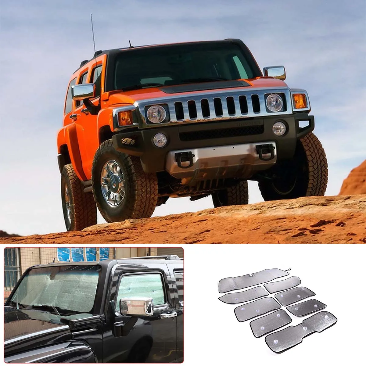 For-2005-2009-Hummer-H3-car-front-windshield-full-window-glass ...