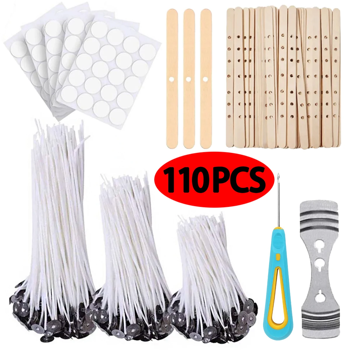 110pcs-Waxed-Cotton-Candle-Wicks-Set-with-Stand-Original-Smokeless ...