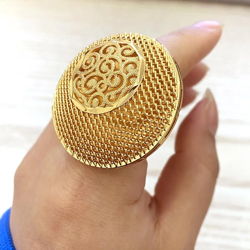 Big-Design-Engagement-Resizable-Ring-Dubai-Jewelry-24k-Gold-Color-Rings ...