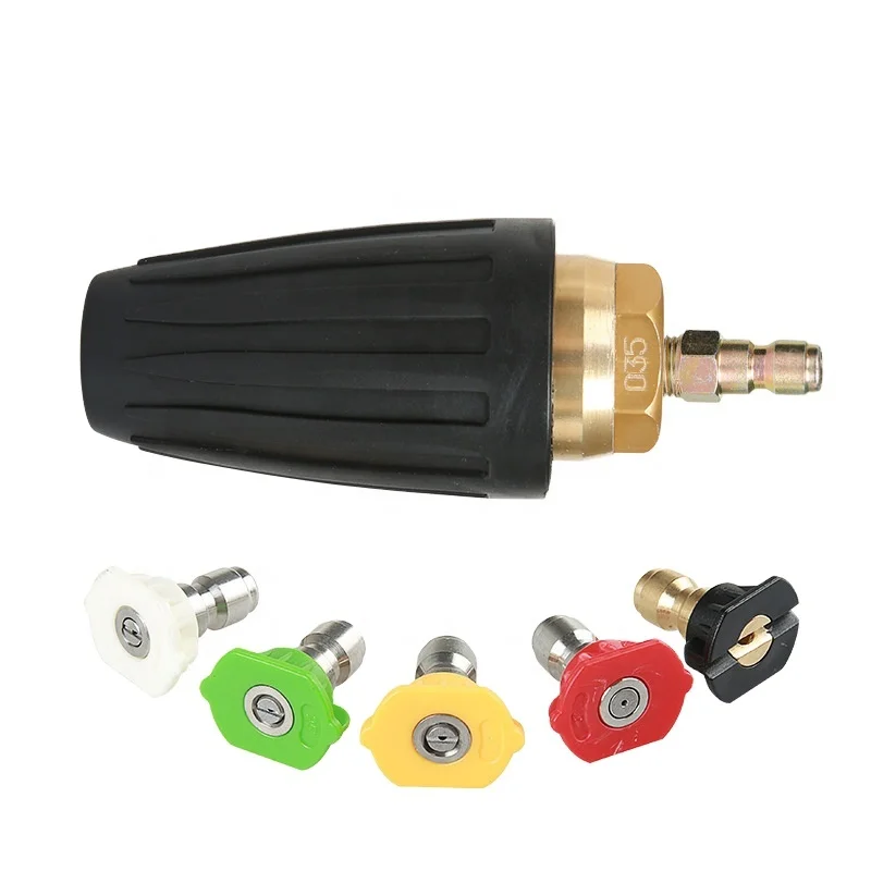 1/4" High Pressure Quick Connect Plug Rotating 360 Degree Turbo Nozzle ...