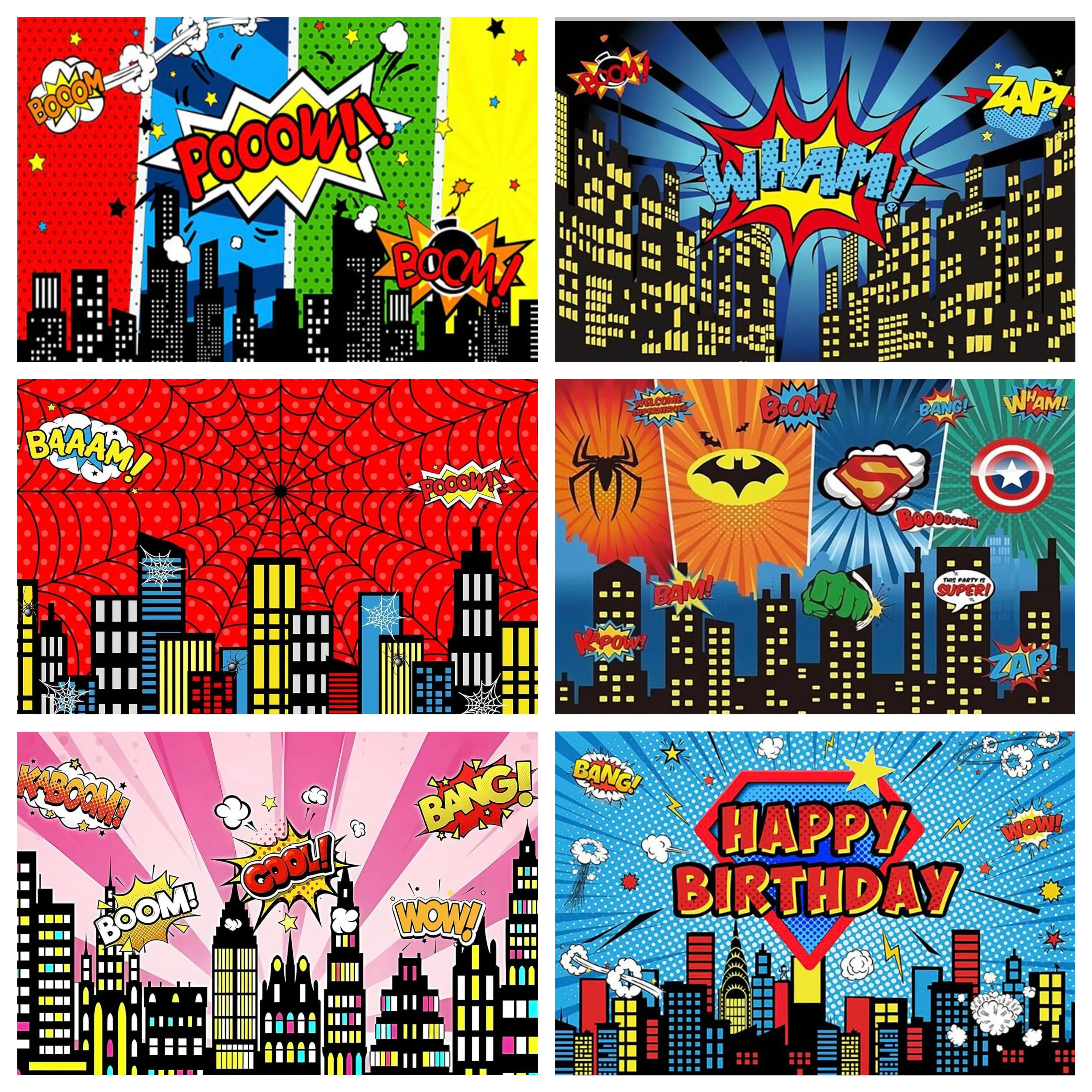 Super-Hero-City-Building-Theme-Children-s-Birthday-Party-Background-City-Hero-Fans-Kids ...