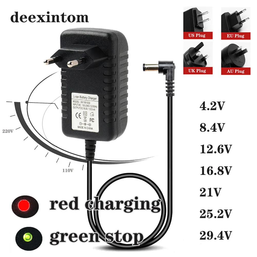 4.2V 8.4V 12.6V 16.8V 21V 25.2V 29.4V 1A 2A 3A 18650 Lithium Battery ...