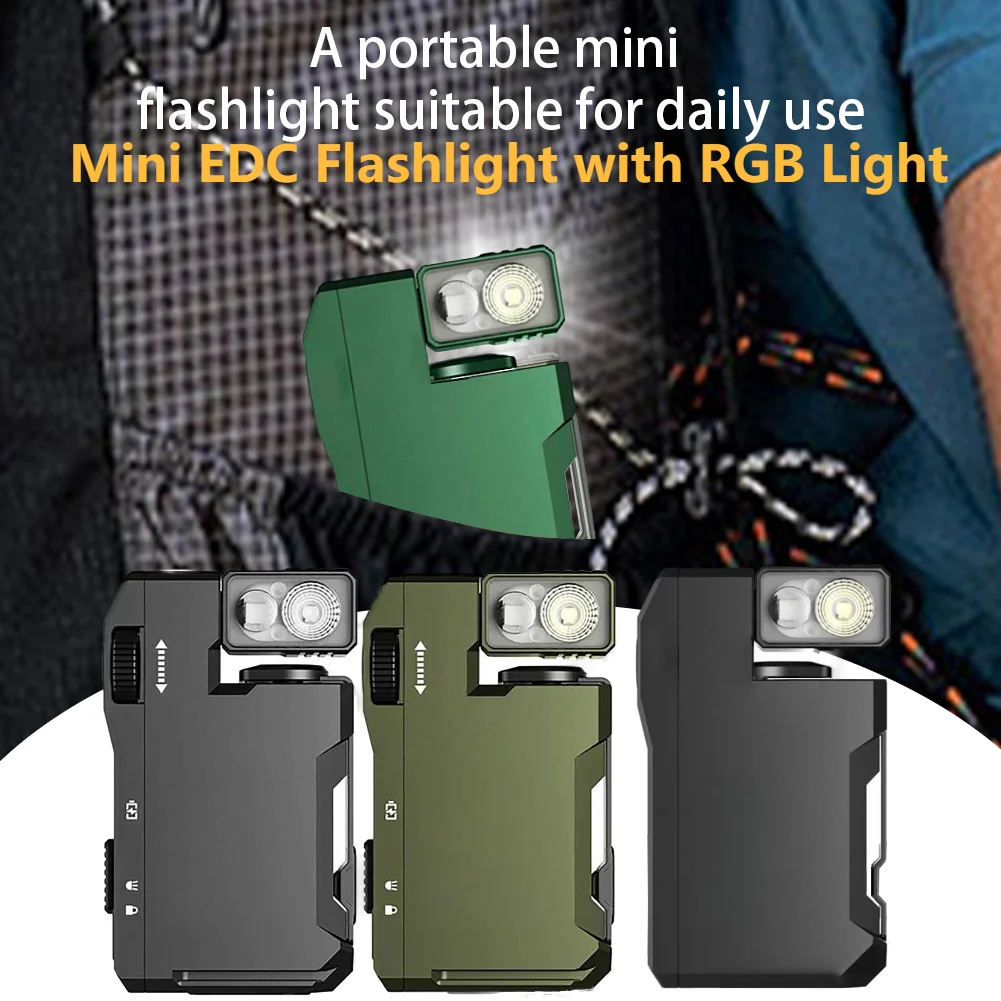 EDC Flashlight 400Lumens Portable Pocket Mini Light Waterproof Torch ...