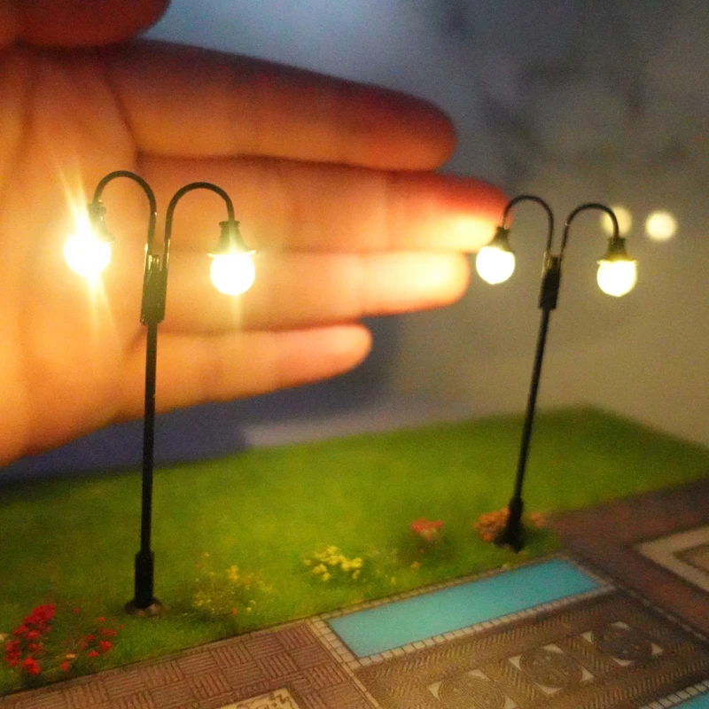 3PCS-HO-Scale-Model-Railway-Lamppost-LED-Park-Lanterns-Street-Lamp ...