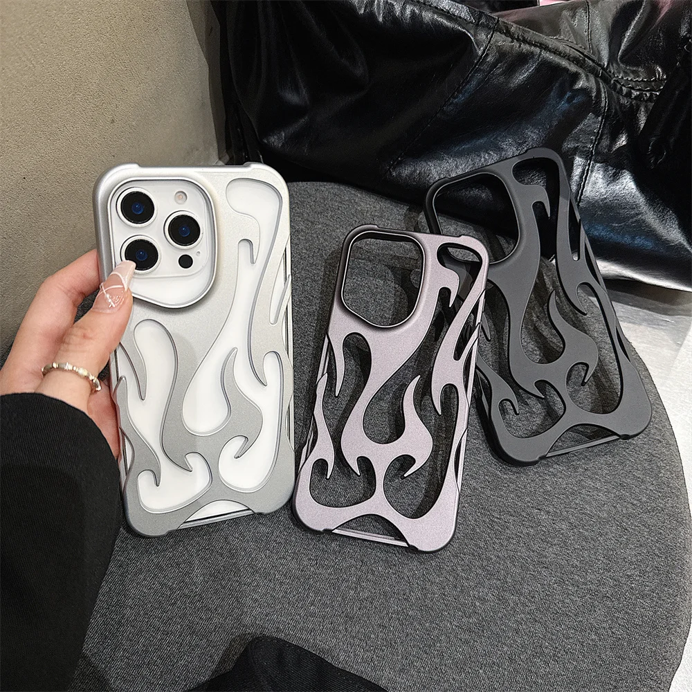 3D Flame pattern Phone Case for iPhone 16 14 12 11 13 15 Pro Max 15 ...