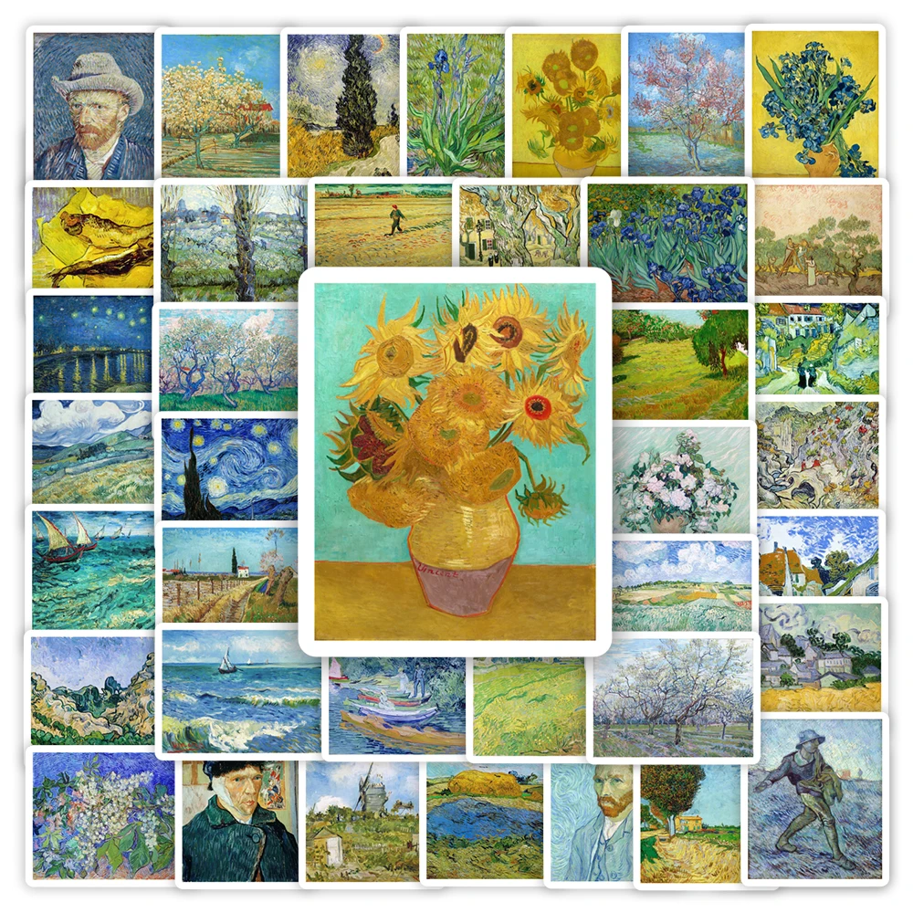 Pinturas-de-Van-Gogh-pegatinas-de-obra-de-arte-autoretrato-regalo ...