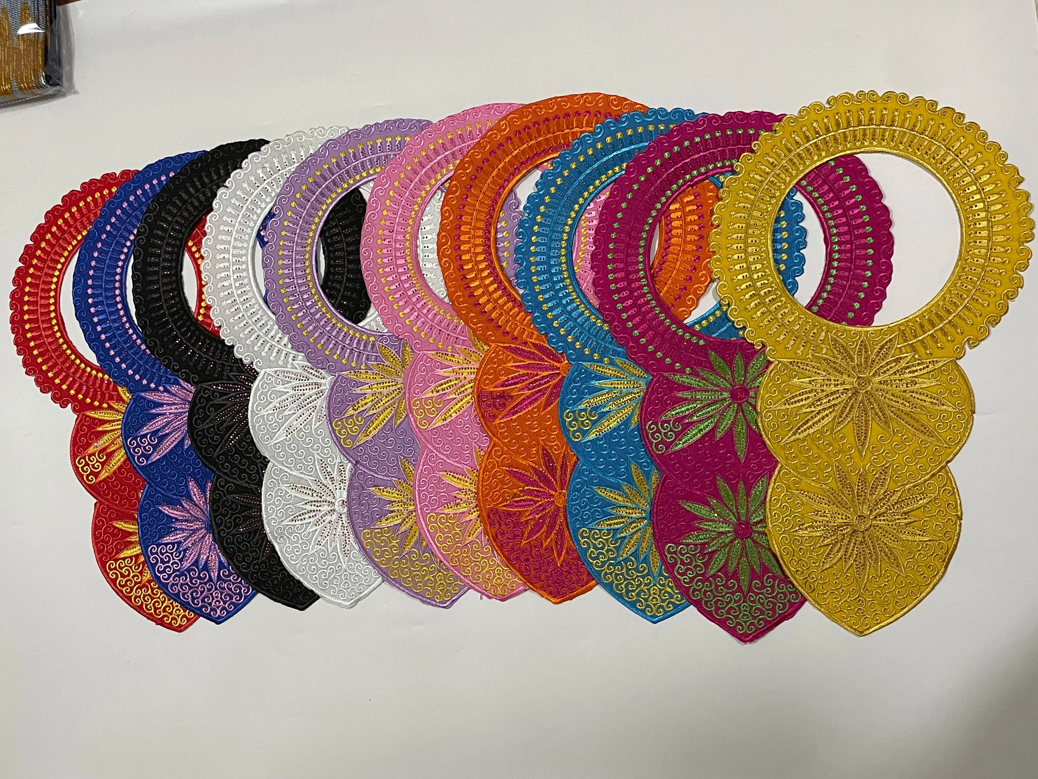 2024 Multi Color Lace Jabot Collar With Stones Embroidery Neckline DIY ...
