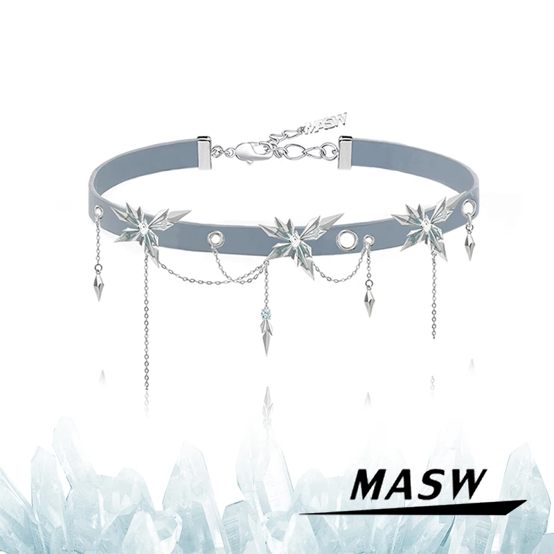 MASW-Original-Design-Cool-Trend-Ice-Sense-Series-Blue-PU-Choker ...