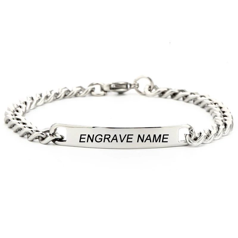 Customized-Logo-Name-Engrave-Stainless-Steel-Bracelet-Women ...