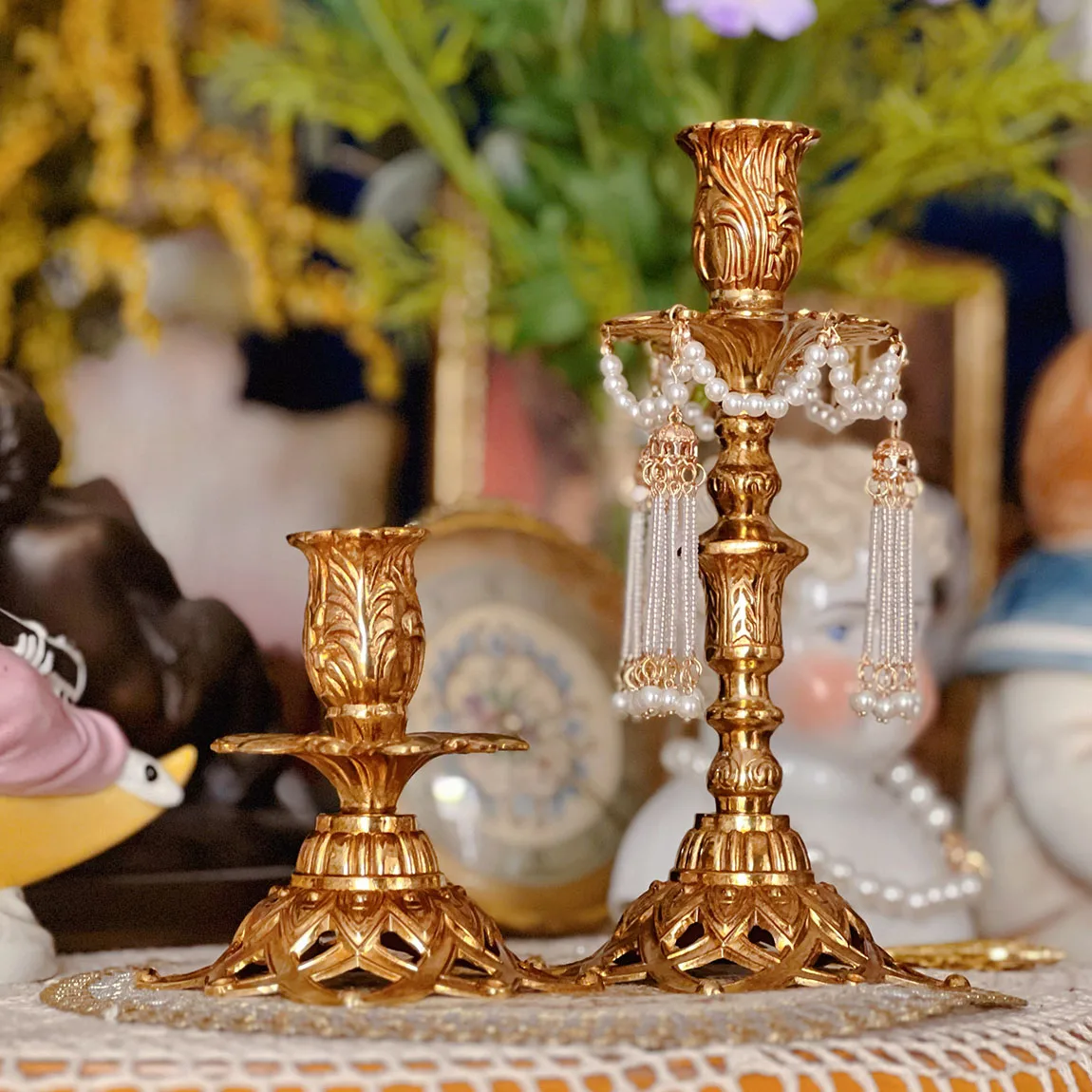 Brass-Baroque-candlestone-curtains-pearl-classical-home-romantic-luxury ...