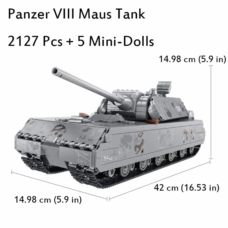 Military-Heavy-Tank-Panzer-VIII-Maus-Building-Blocks-German-Soldier ...
