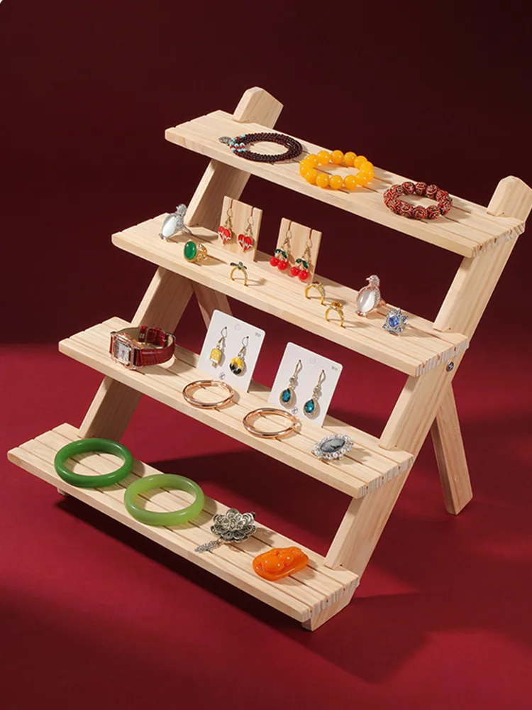 Rak-Display-Parfum-Berdiri-Display-Perhiasan-Tangga-Kayu-Solid-Rak ...