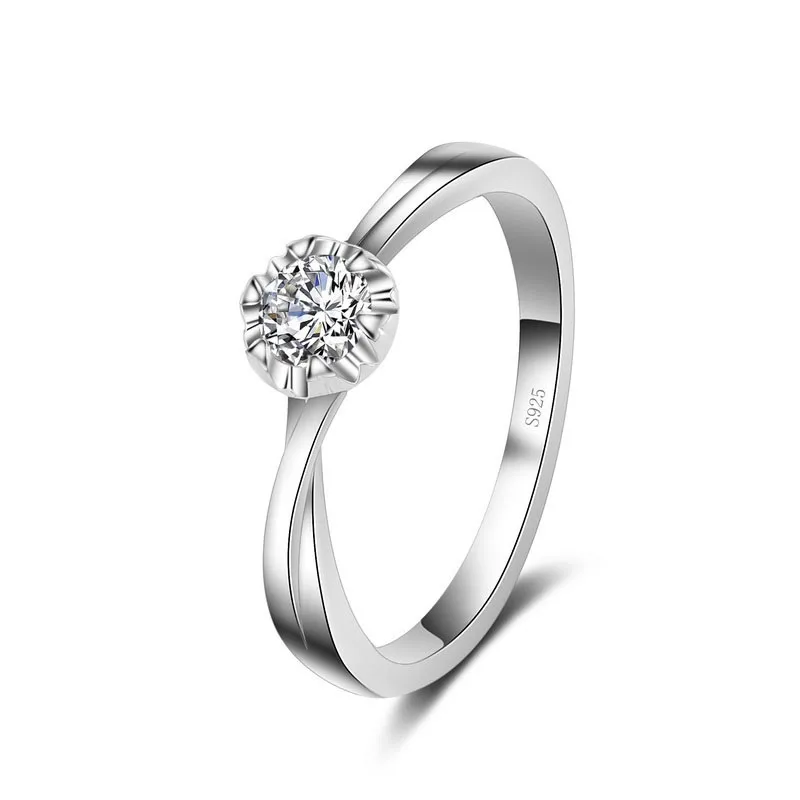925 Sterling Silver Color Jewelry Rings For Women Wedding Jewelry ...
