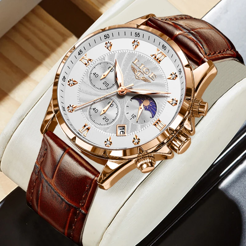 Relojes-LIGE-para-hombre-marca-superior-reloj-de-cuarzo-con-cron-grafo ...