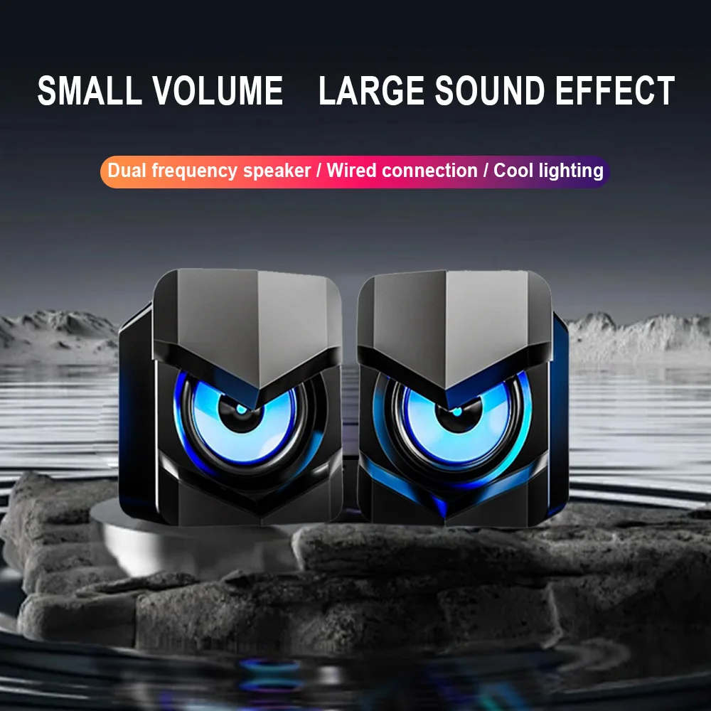 Computer-Speakers-PC-Sound-Box-HIFI-Audio-Stereo-USB-Wired-Mini-Speaker ...
