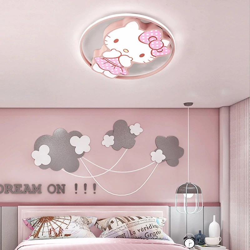 Pink Kitten Ceiling Lights Princess Room Girl Bedroom Light LED Cute ...