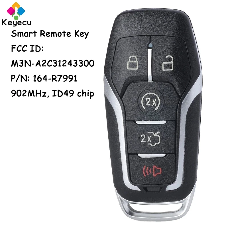 KEYECU-Smart-Prox-Remote-Car-Key-With-5-Buttons-902MHz-ID49-Chip-for ...