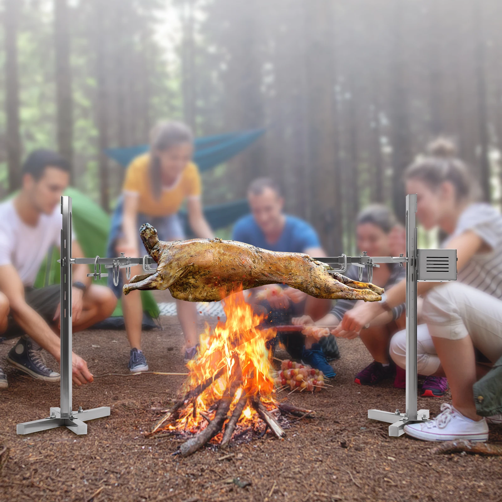 Stainless-Steel-Barbecue-Skewer-With-Motor-Suckling-Pig-Grill ...