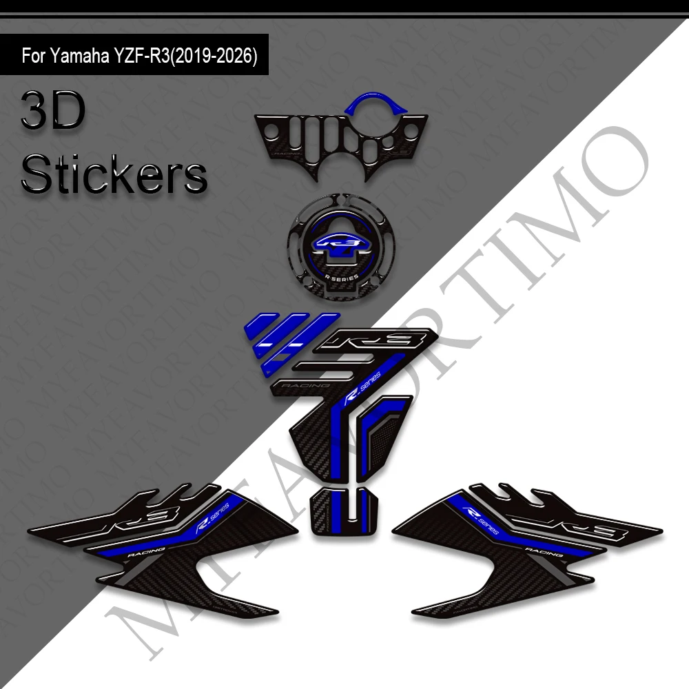 2026 motocicleta para Yamaha YZF-R3 YZFR3 YZF R3 almohadilla de ...
