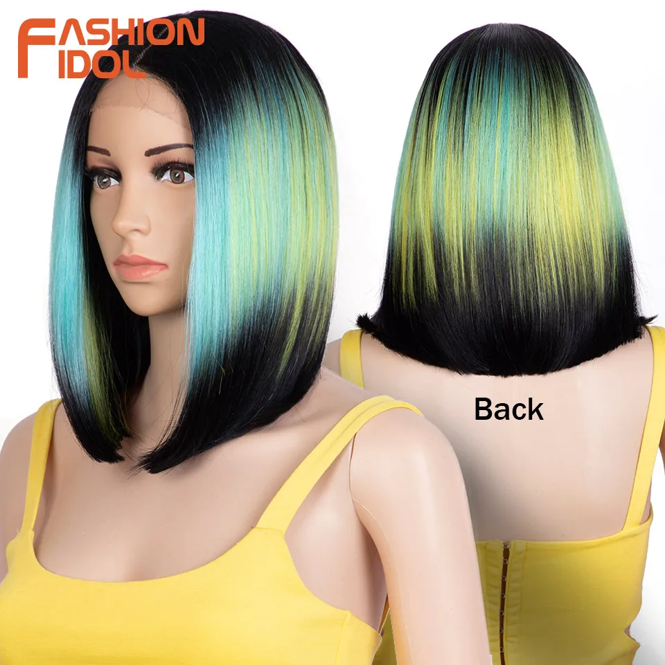 FASHION-IDOL-Cosplay-Bob-Wigs-Synthetic-Side-Part-Lace-Front-Wig-Ombre ...