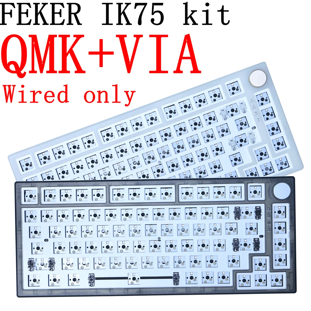 FEKER QMK VIA IK75 Mechanical Keyboard DIY 75% Kit Hotswap Wired RGB ...