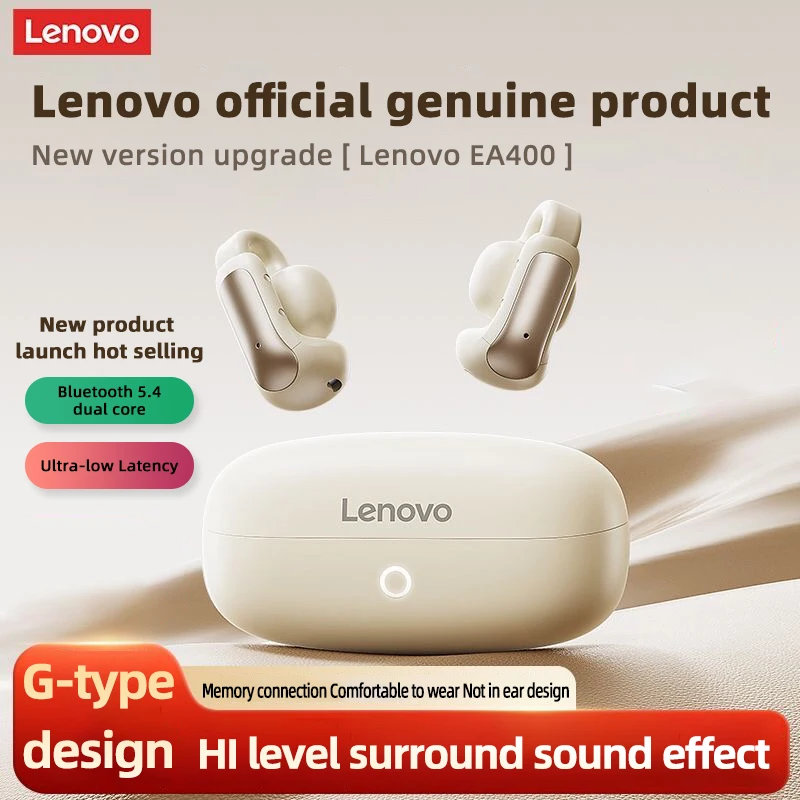 Lenovo EA400 Mini Ear-clip Wireless Bluetooth Headphones, HIFI Sound ...