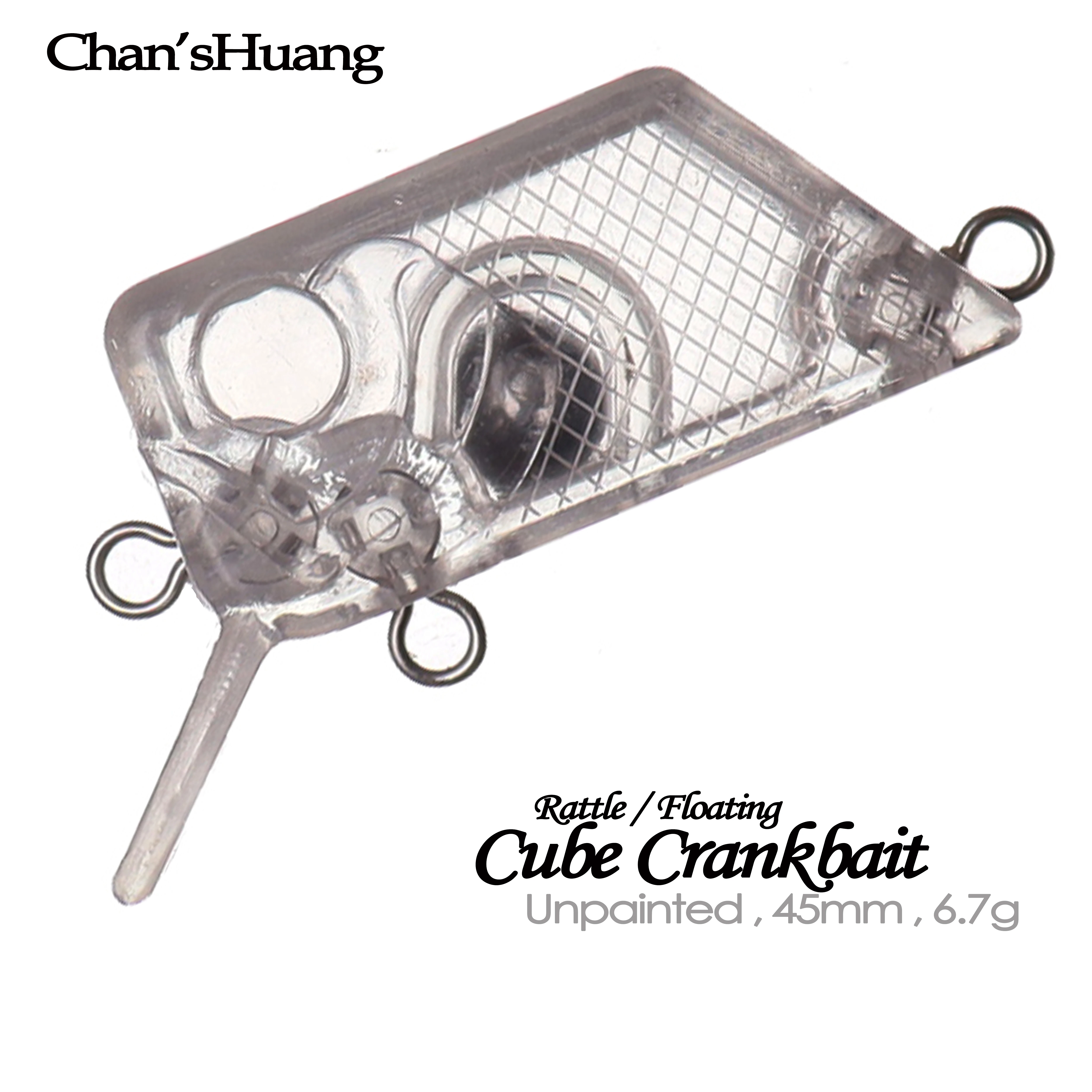 Chan’sHuang 30PCS Unpainted Blanks Bait 4.5cm/6.7g Floating Rattle Cube ...