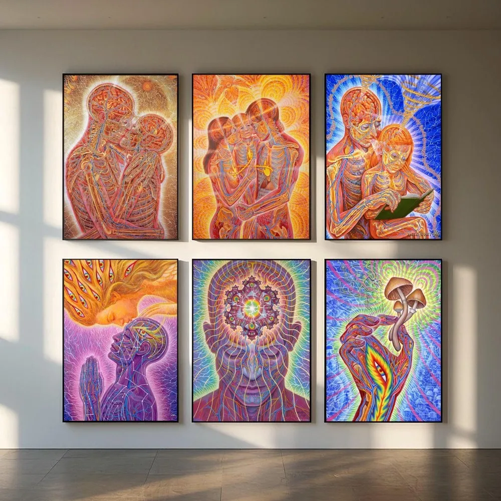 Abstract Alex Grey Trippy Psychedelic Poster HD art sticky wall ...