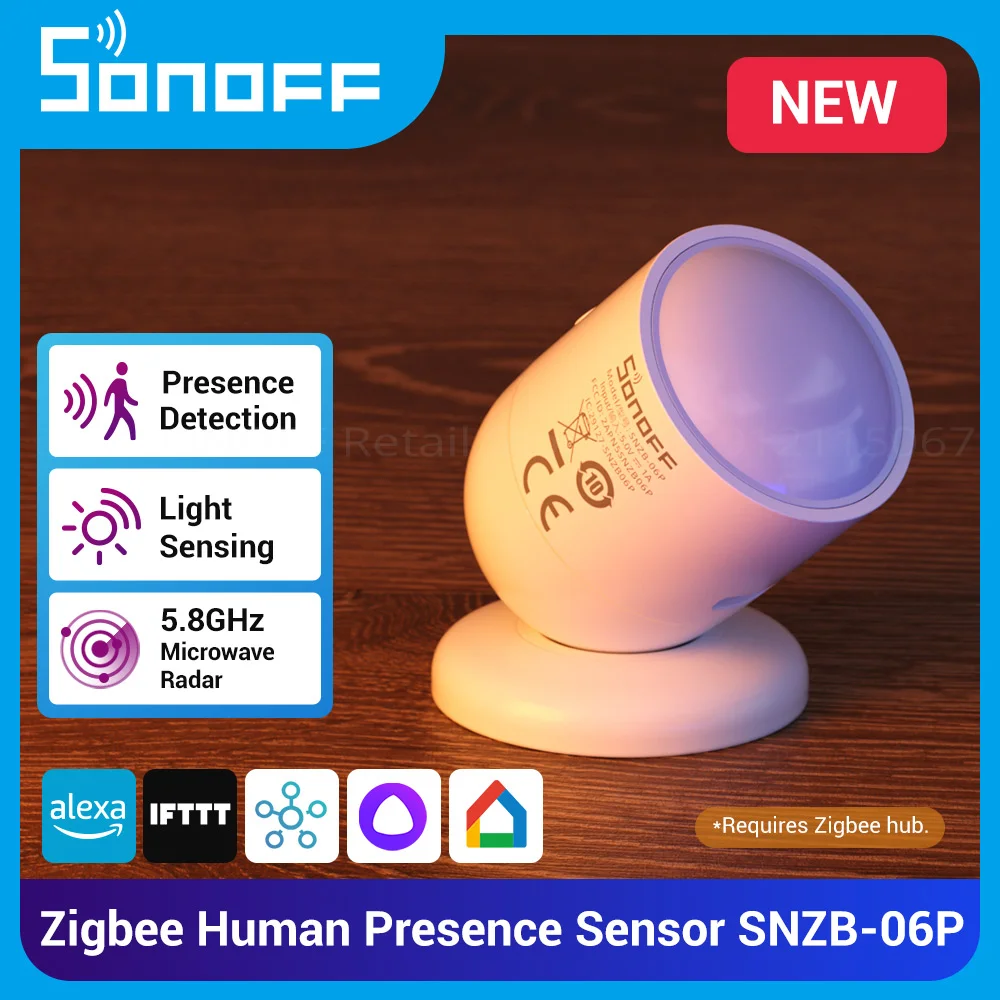 SONOFF Zigbee Human Presence Sensor SNZB-06P Microwave Radar Presence ...