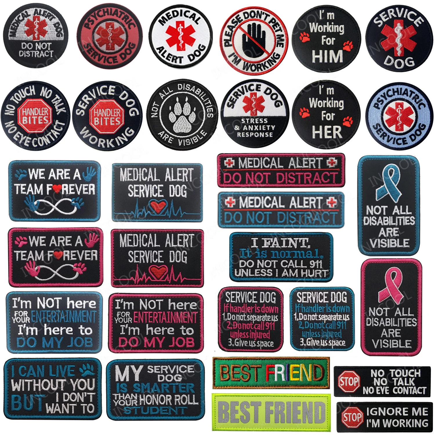 Patchs-brod-s-BEST-FRIEND-Service-Dog-Patch-Travail-Formation-Chiens-PTSD-K9-Strip-Casting ...