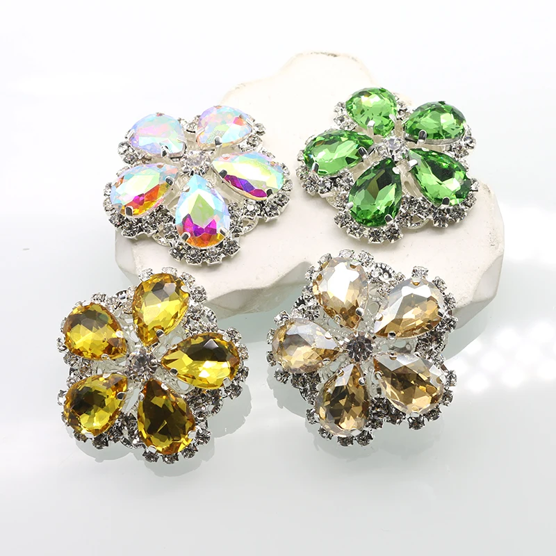 5Pcs-Lot34-34MM-New-Fashion-Droplet-Button-Flower-Plate-Button-DIY ...