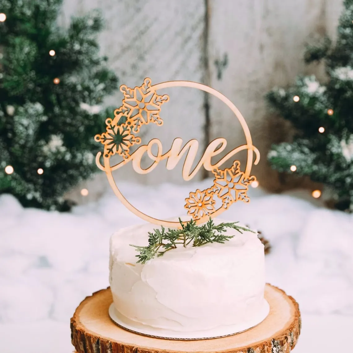 Snowflake 1st Birthday Cake