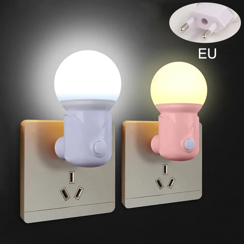 LED-Night-Lights-Plug-In-Wall-EU-2-Color-Dimmer-Bulb-220V-Reading-Night ...