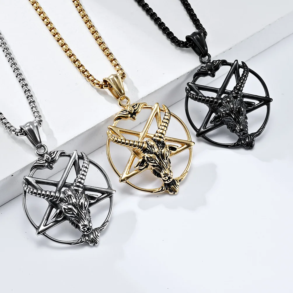 DARHSEN-Men-Stainless-Steel-Statement-Pendant-Necklace-Baphomet-Goat ...