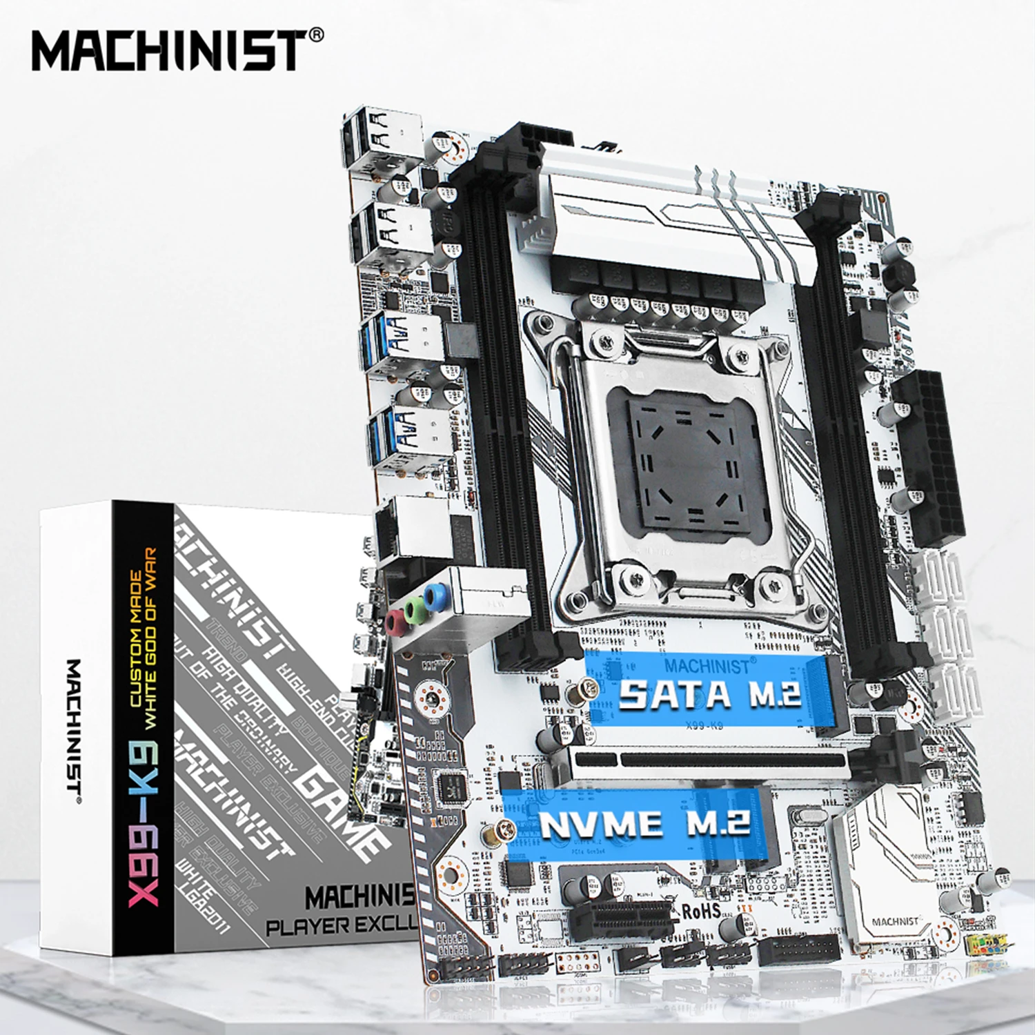 Machinista X99 K9 x99 chip placa mãe lga 2011 3 suporte xeon e5 v3 v4 ...