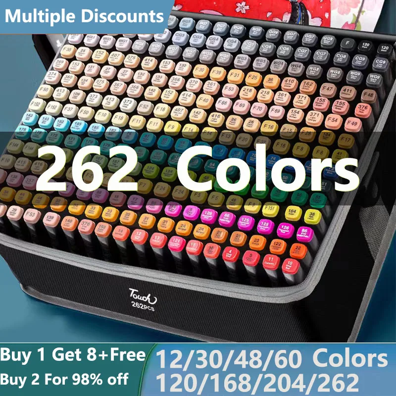 24-120-100-168-262-Colors-Markers-Set-Art-Painting-Double-Head-Brush ...