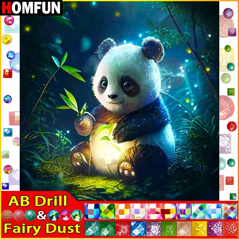 HOMFUN-Fairy-Dust-AB-5D-DIY-Diamond-Embroidery-Full-Display-Animal ...