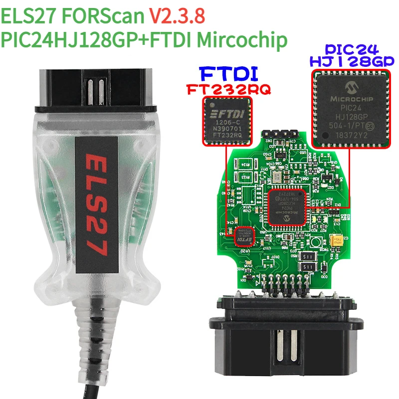 2023-ELS27-V2-3-8-FORScan-OBD2-Scanner-PIC24HJ128GP-FTDI-Mircochip ...