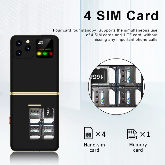 SERVO P20 New Classic Flip Mobile Phone 2.4 Inch Screen 2G GSM 4 SIM Card Speed Dial Magic Voice ...