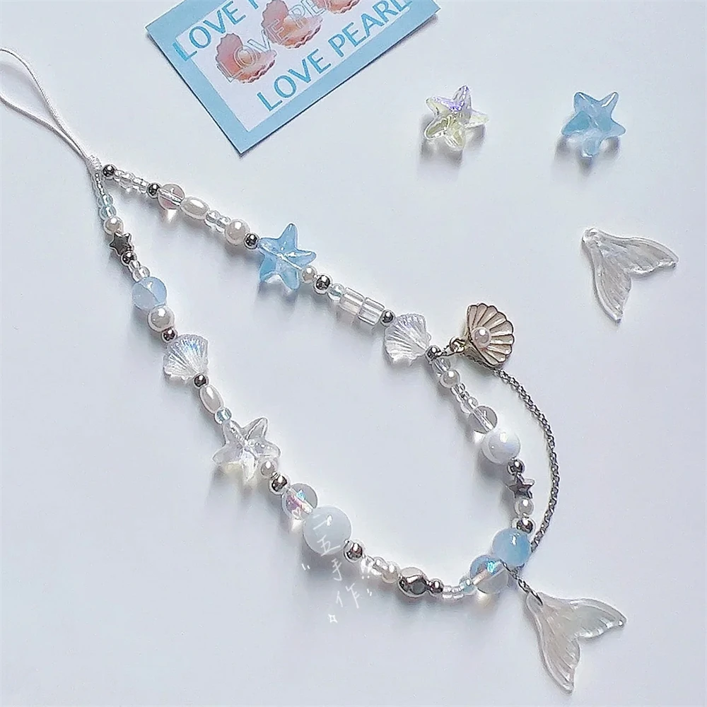 Dreamy-Mermaid-Sea-Shell-Phone-Chain-Lanyard-Charm-Strap-Wrist-Bead ...