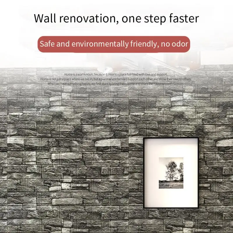 DIY Wall Stickers 3D Self Adhensive Brick Wall Stickers Waterproof ...