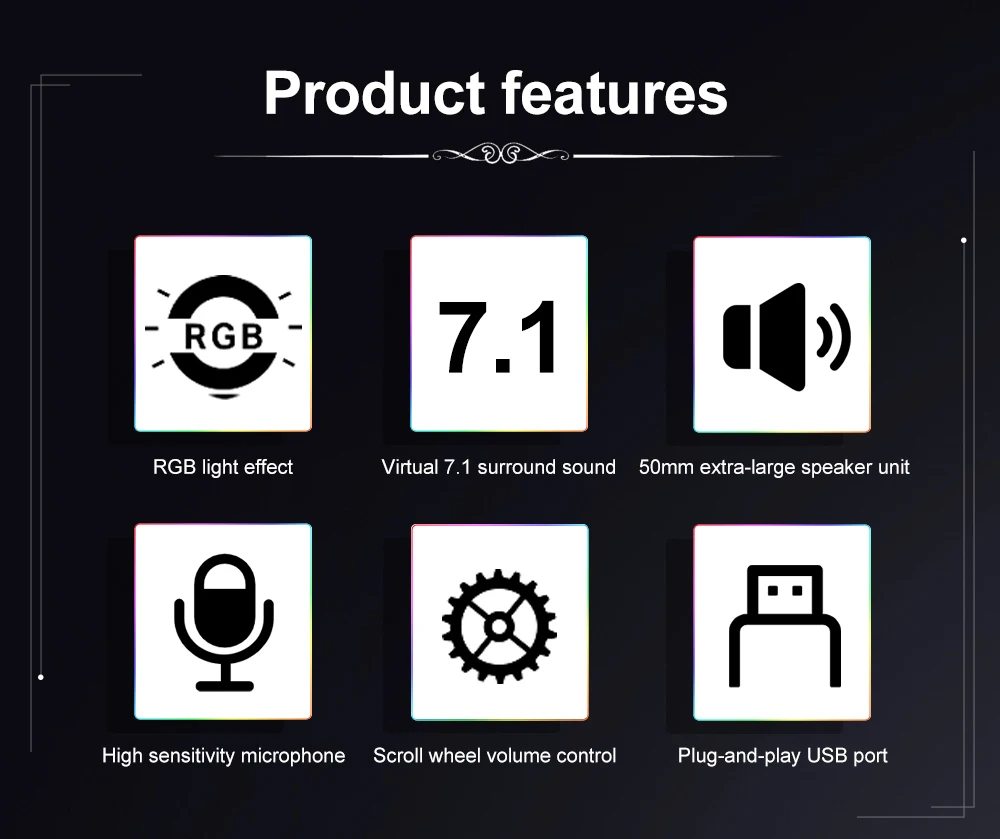 REDRAGON G588 RGB Gaming Headset: 7.1 Surround Sound, Mic, PC Laptop ...