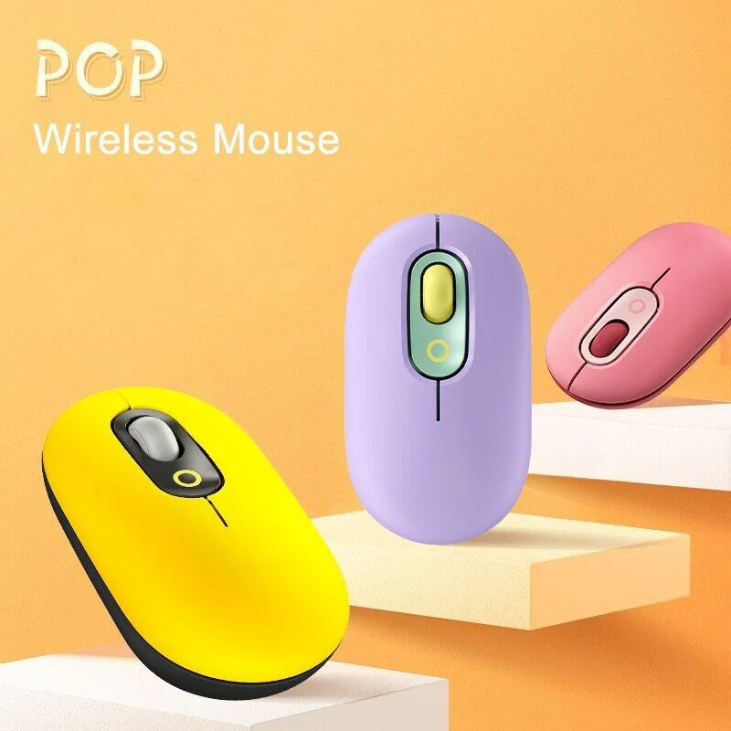 UTHAI POP Mini ratón inalámbrico con Bluetooth, dispositivo con dibujos ...