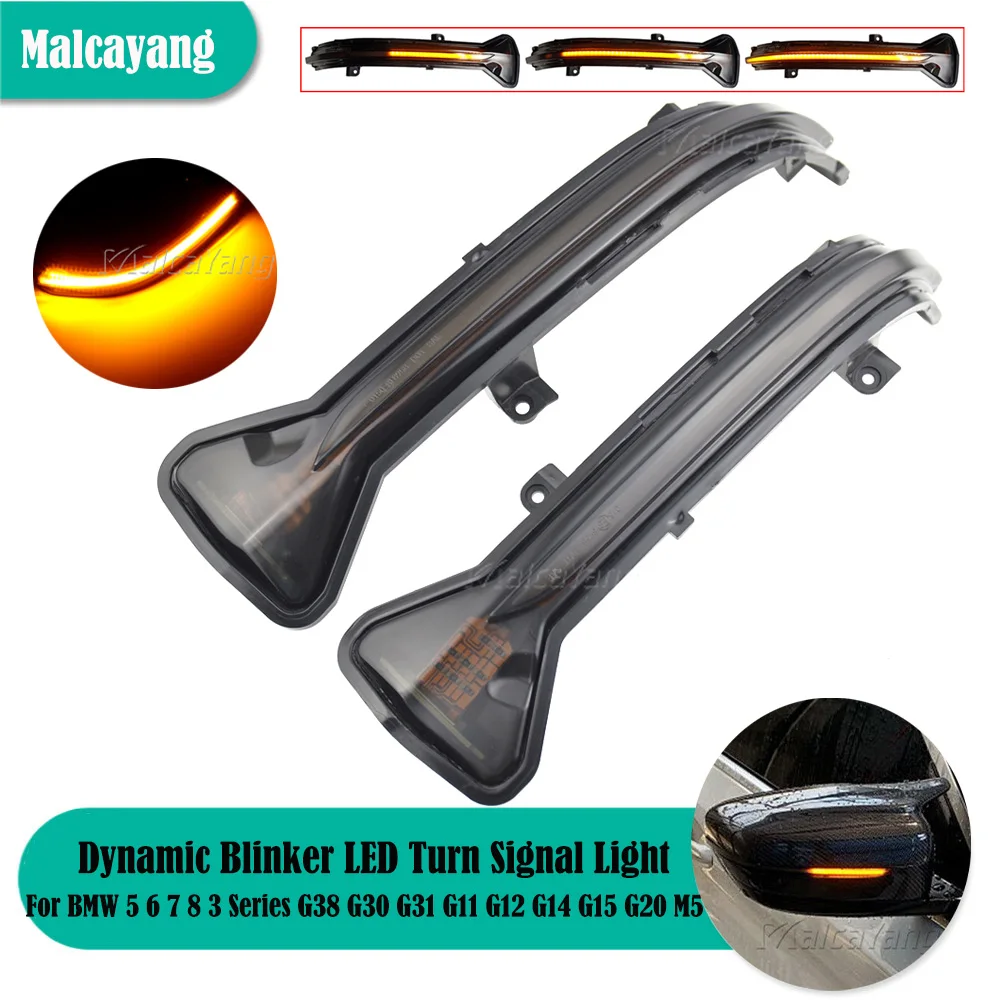 NEW-LED-Dynamic-Turn-Signal-Light-Rearview-Mirror-For-BMW-5-6-7-8-3 ...
