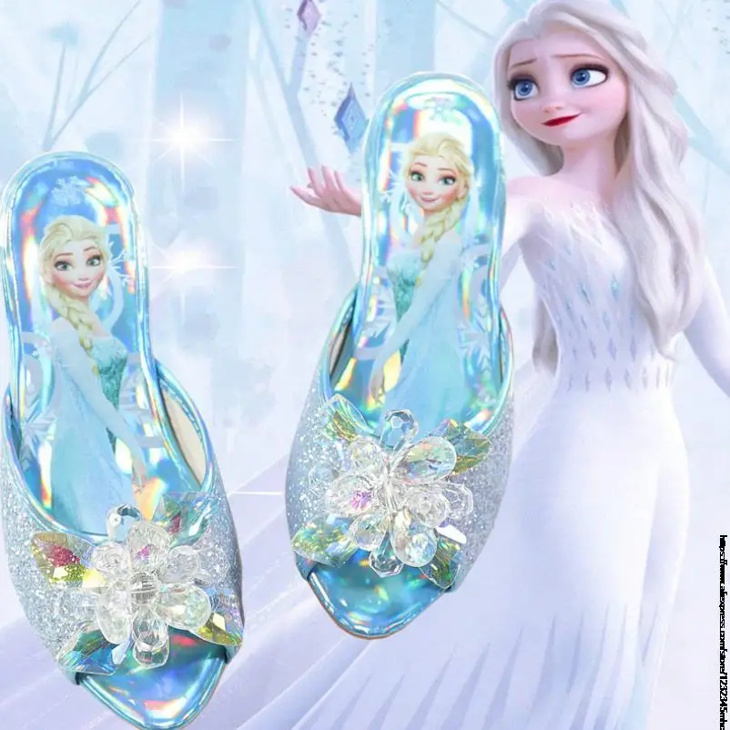 Disney Frozen Elsa Girls' High Heel Slippers New Summer Fashion ...