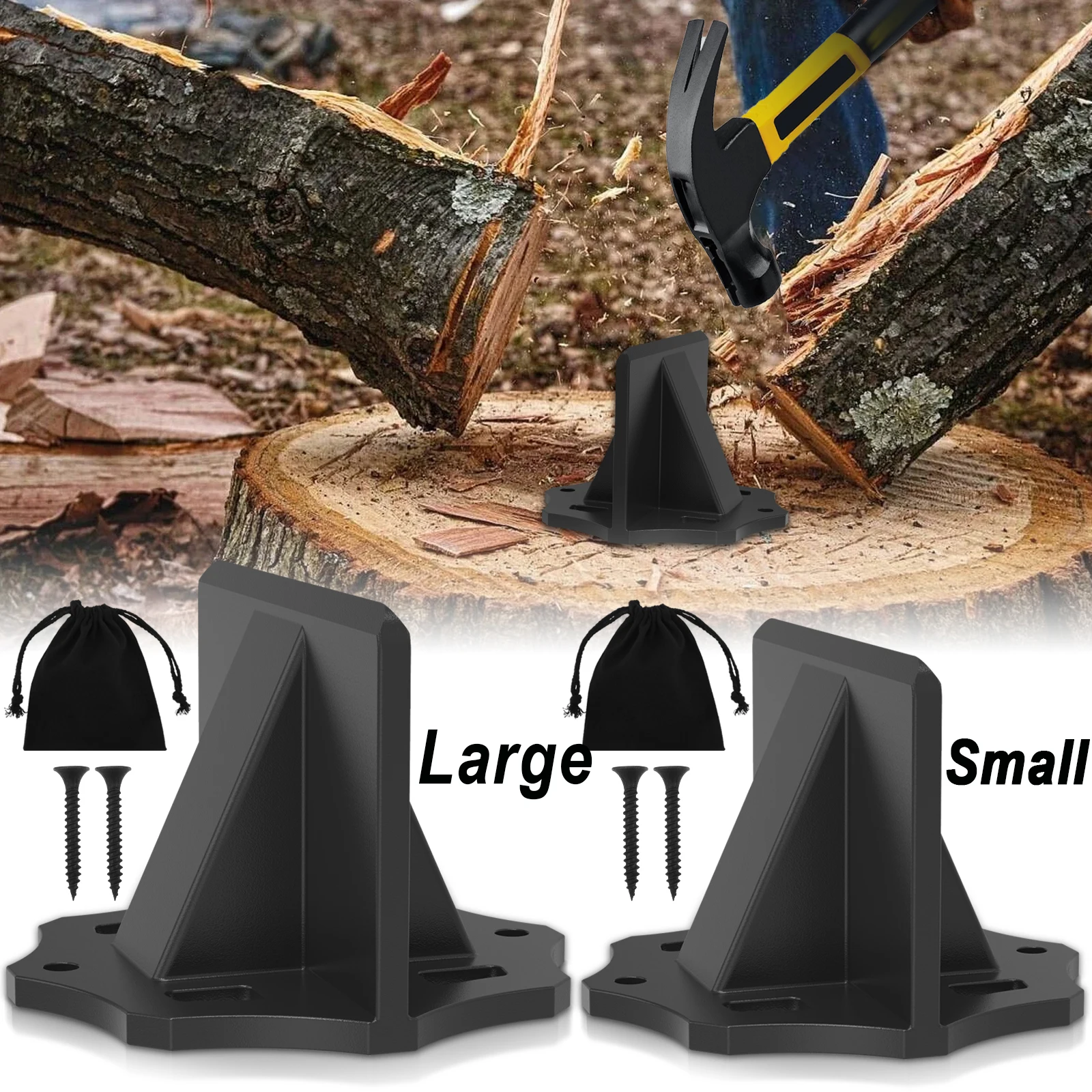 Wood Splitter Portable Kindling Log Splitting Tool with Wedge Manual ...
