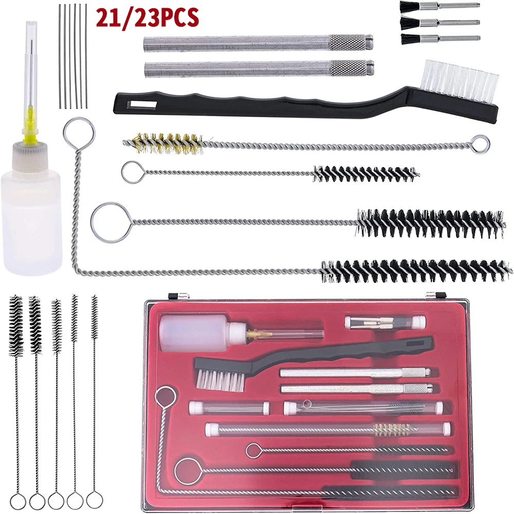 Professional-Spray-Gun-Cleaning-Kit-Test-Tube-Brush-23pcs-Nozzle-Tube ...