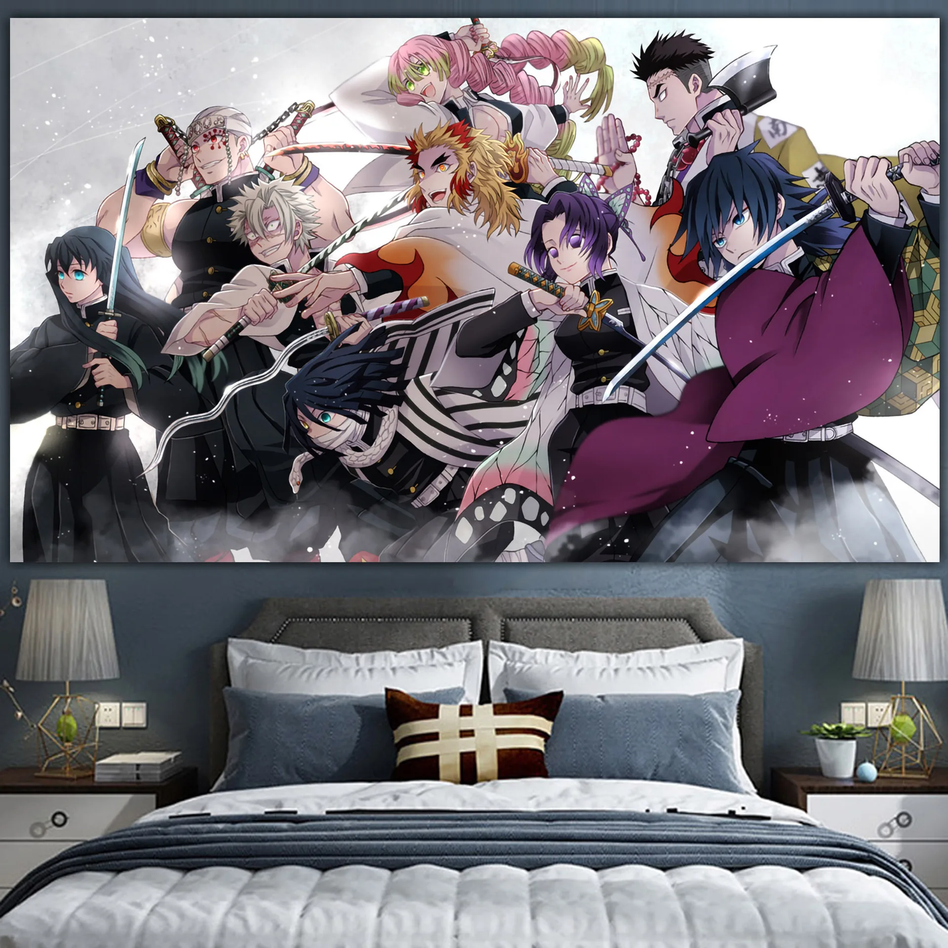 Demon-Slayer-Blade-Anime-Pattern-Tapestry-Room-Aesthetics-Polyester ...