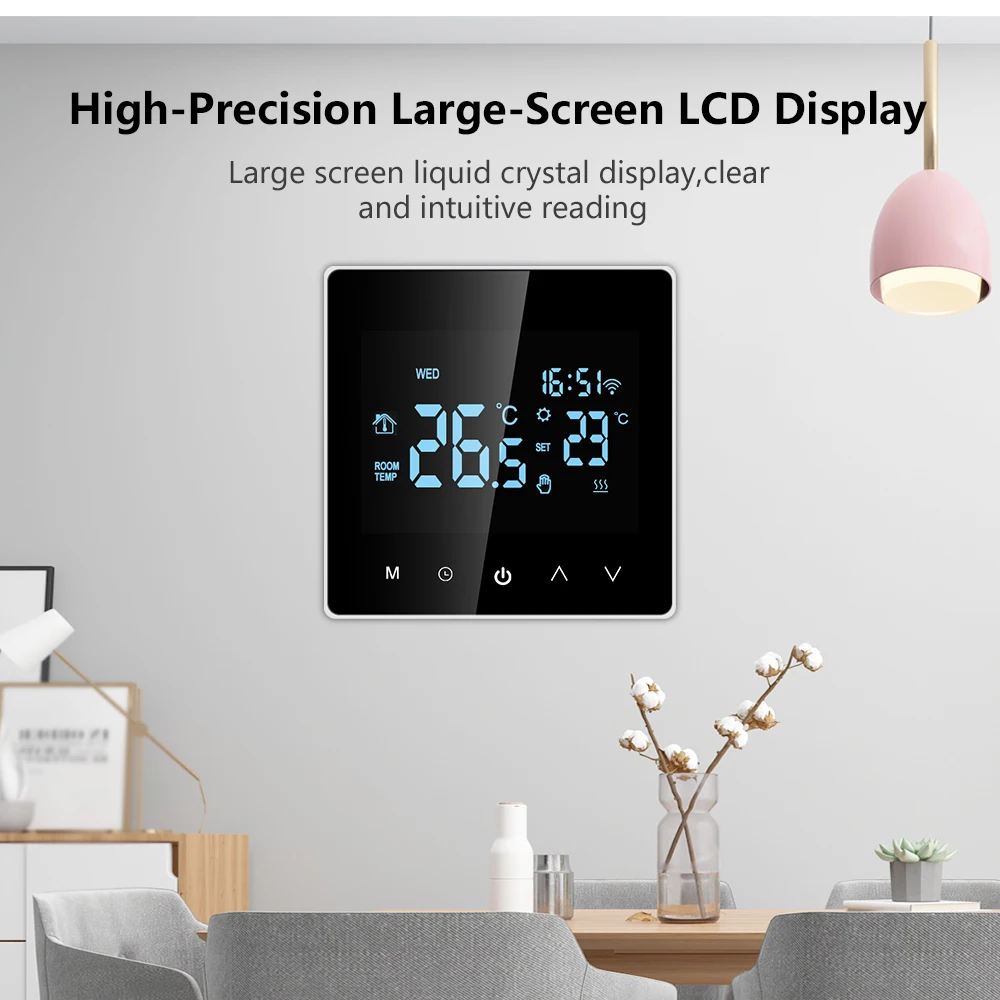 Thermostat Régulateur,Thermostat Wifi intelligent Tuya,chauffage électrique au sol,chaudière à ...